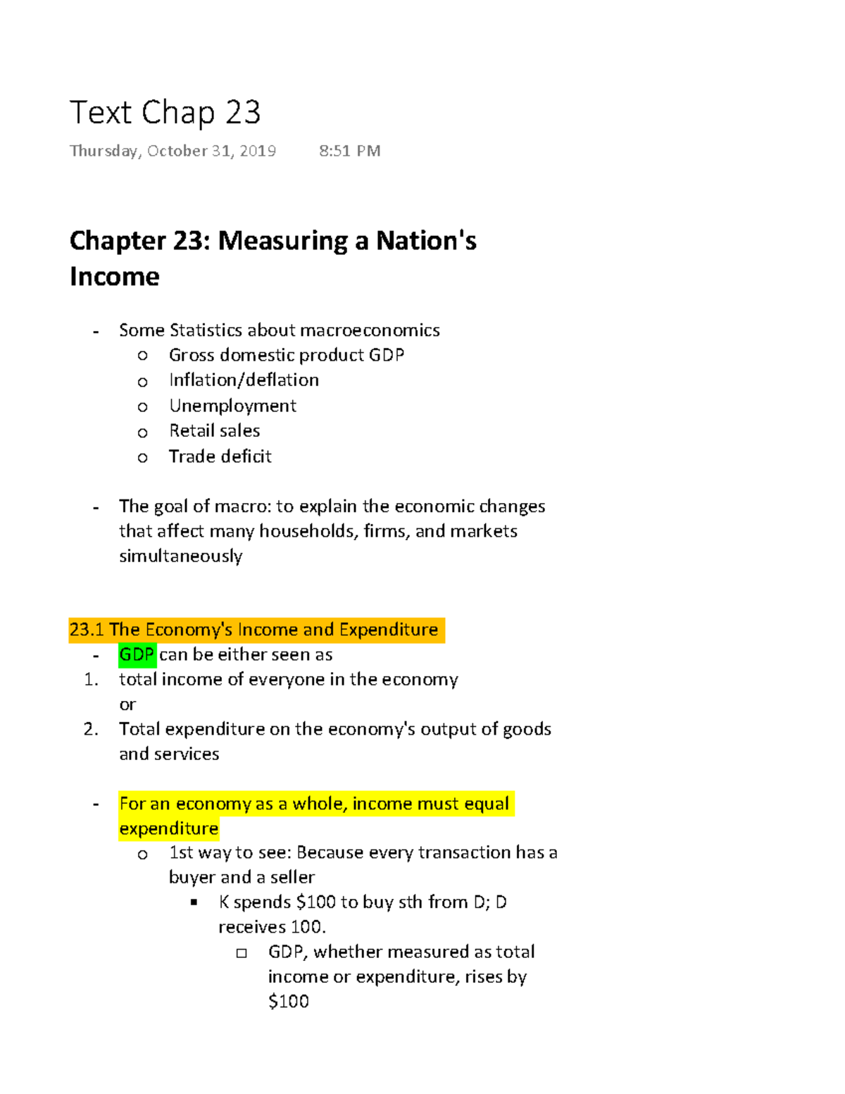 Text Chap 23 - Summary of lecture and book content of chapter 23 - Warning: TT: undefined ...