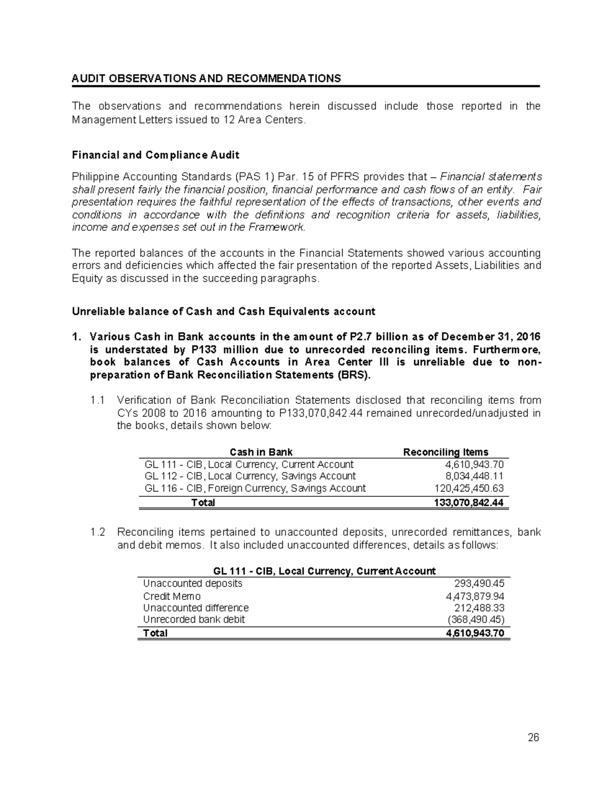 2016 9 Audit Observations and Recommendations - AUDIT OBSERVATIONS AND ...