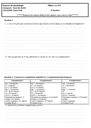Physiologie - Chapitre 2 : Les compartiments liquidiens - Chapitre 2 ...