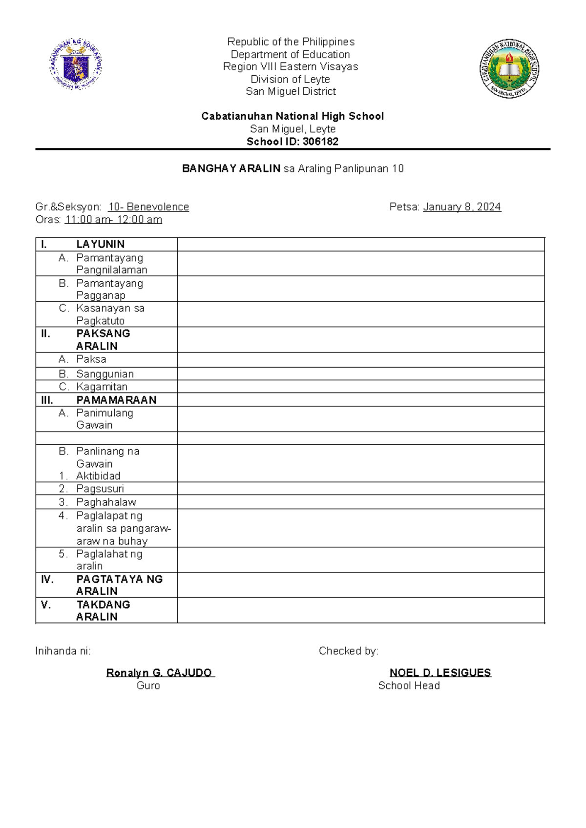 LP AP 10 Suliraning Pangkapaligiran - Republic of the Philippines Department of Education Region ...