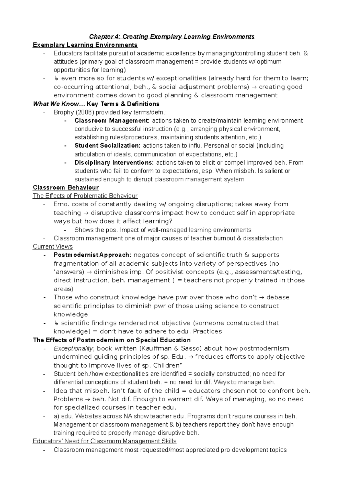 Chapter 4 Creating Exmplary Learning Environments - Chapter 4: Creating ...