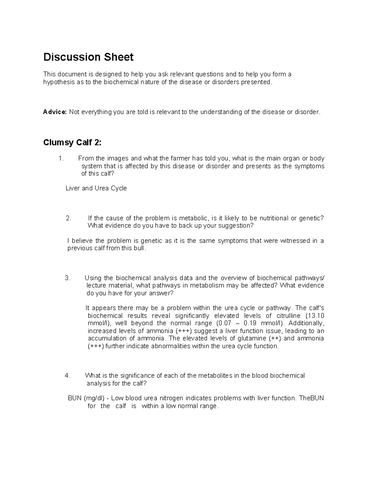 Case Study Discussion Sheet - Discussion Sheet This document is ...