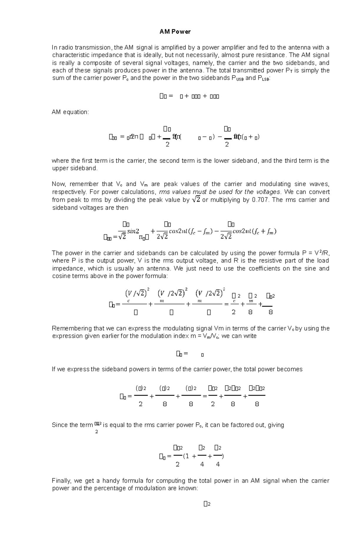 AM Power - AM Power In radio transmission, the AM signal is amplified ...