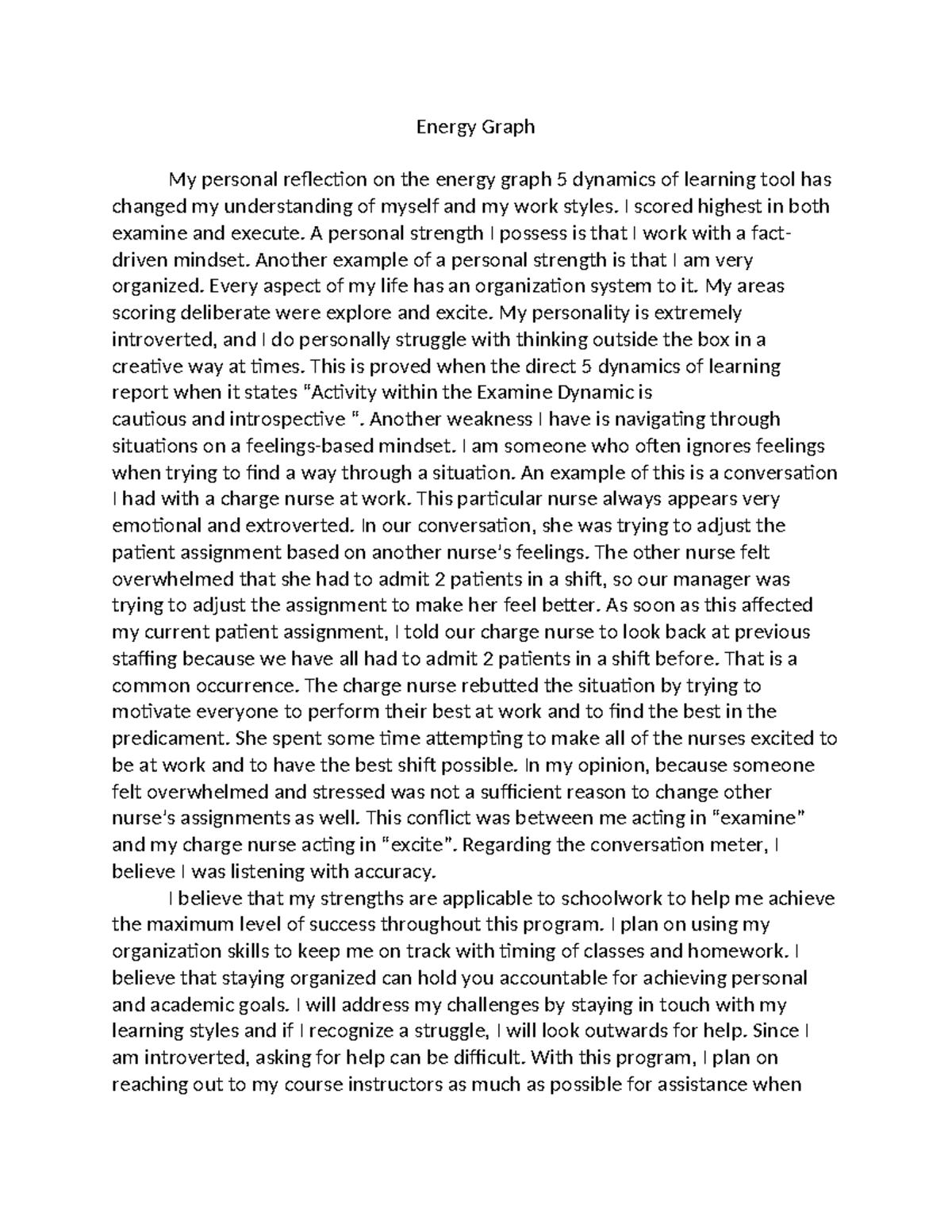 C820 TASK ONE ENERGY GRAPH LEARNING STYLES - Energy Graph My personal ...