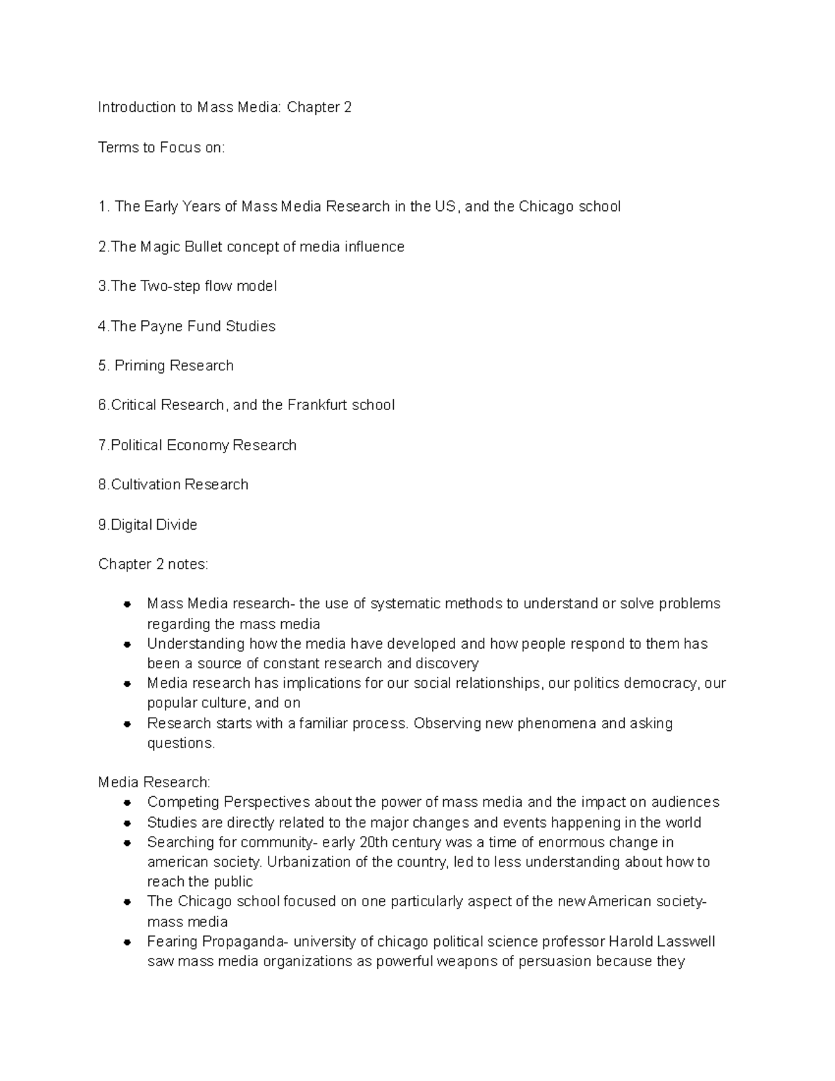 Intro to Mass Media Chapter 2 - Introduction to Mass Media: Chapter 2 ...