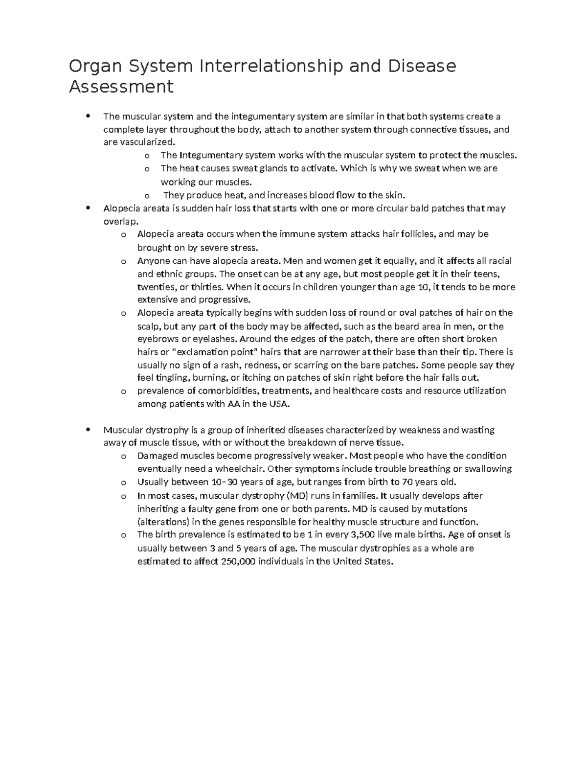 4-4 Milestone Organ System Interrelationship and Disease Assessment ...