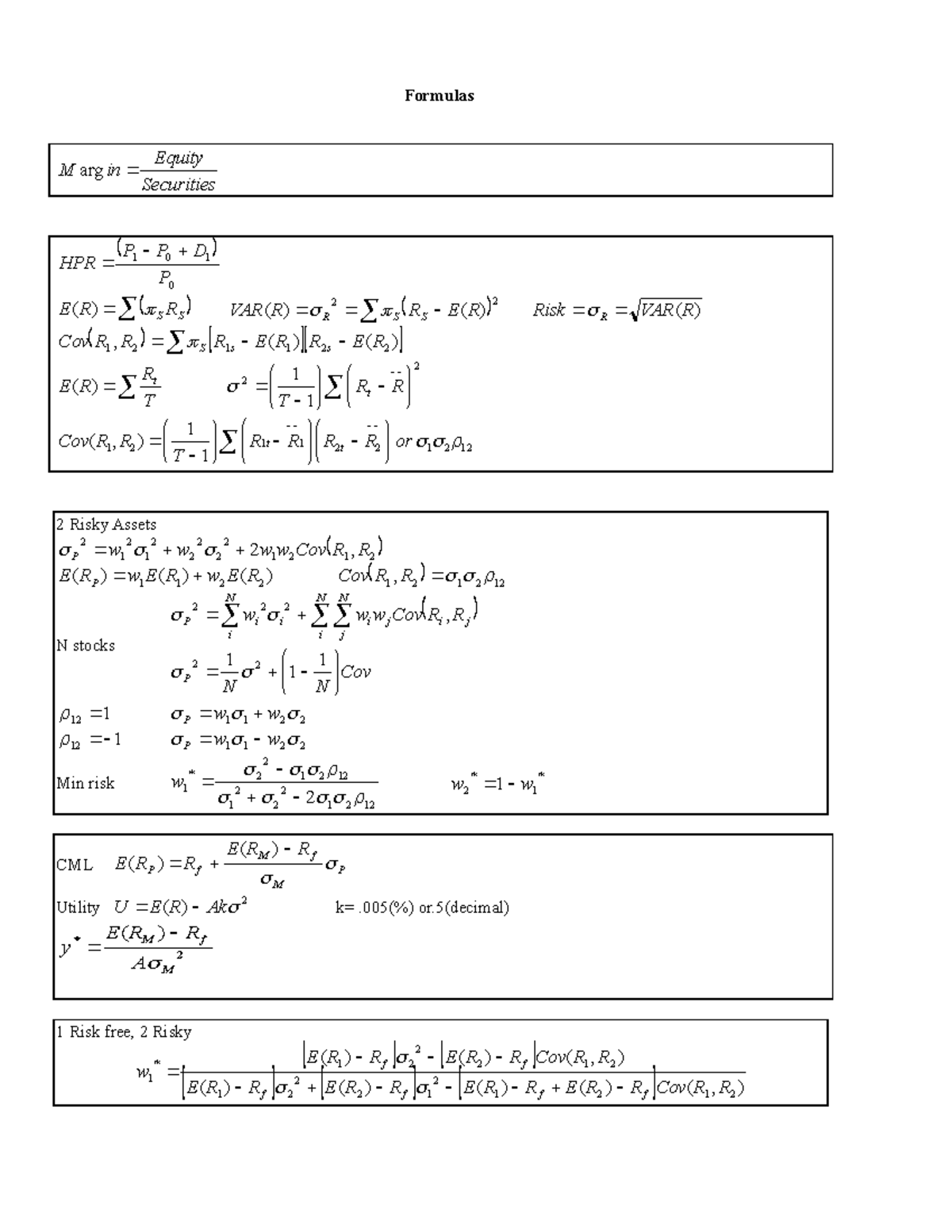 Formulamtm 11 - formuals - Formulas Securities Equity M arg in 0 1 0 1 ...
