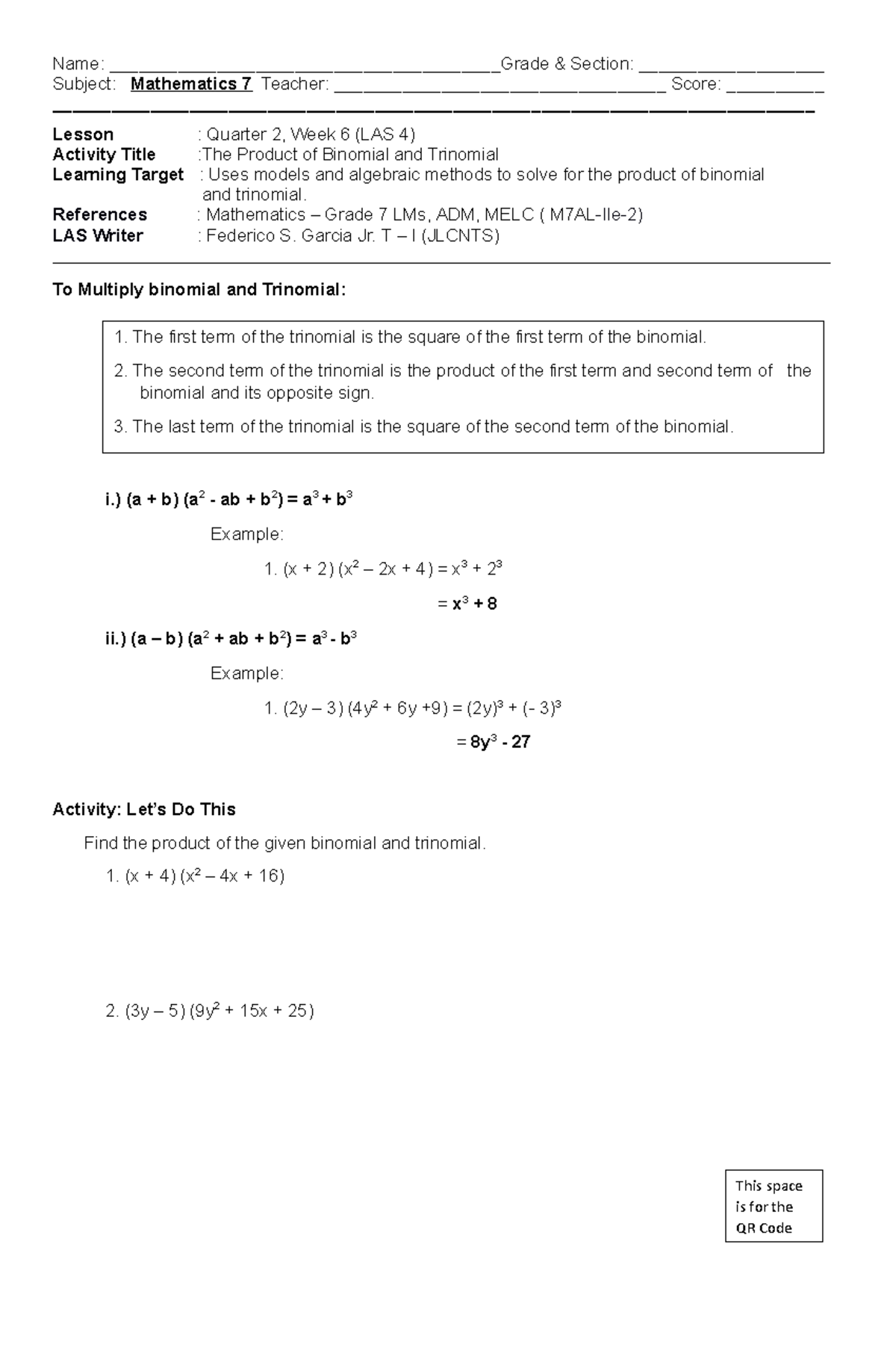 MATH7 Q2 WEEK6 LAS 4 Final - Name ...