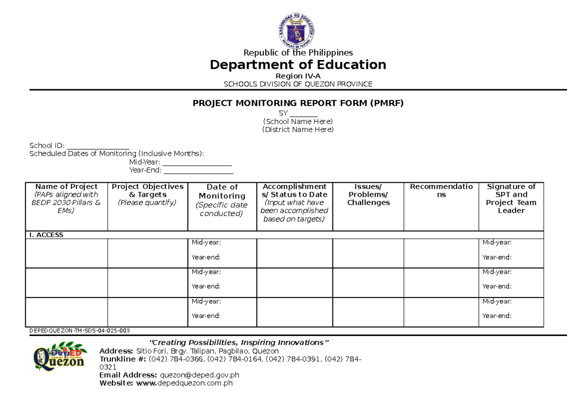Pmrf - project gulayan - none - Department of Education Region IV-A ...