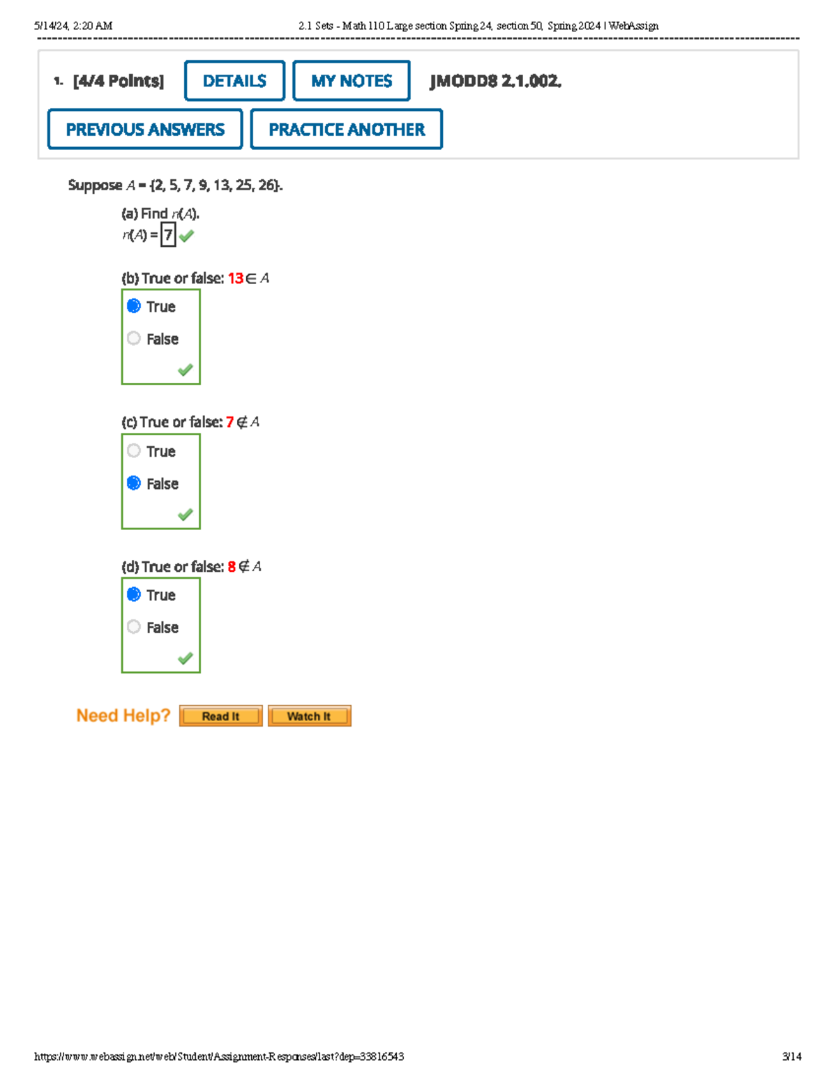 2.1 Sets - Math 110 Large section Spring 24, section 50, Spring 2024 ...