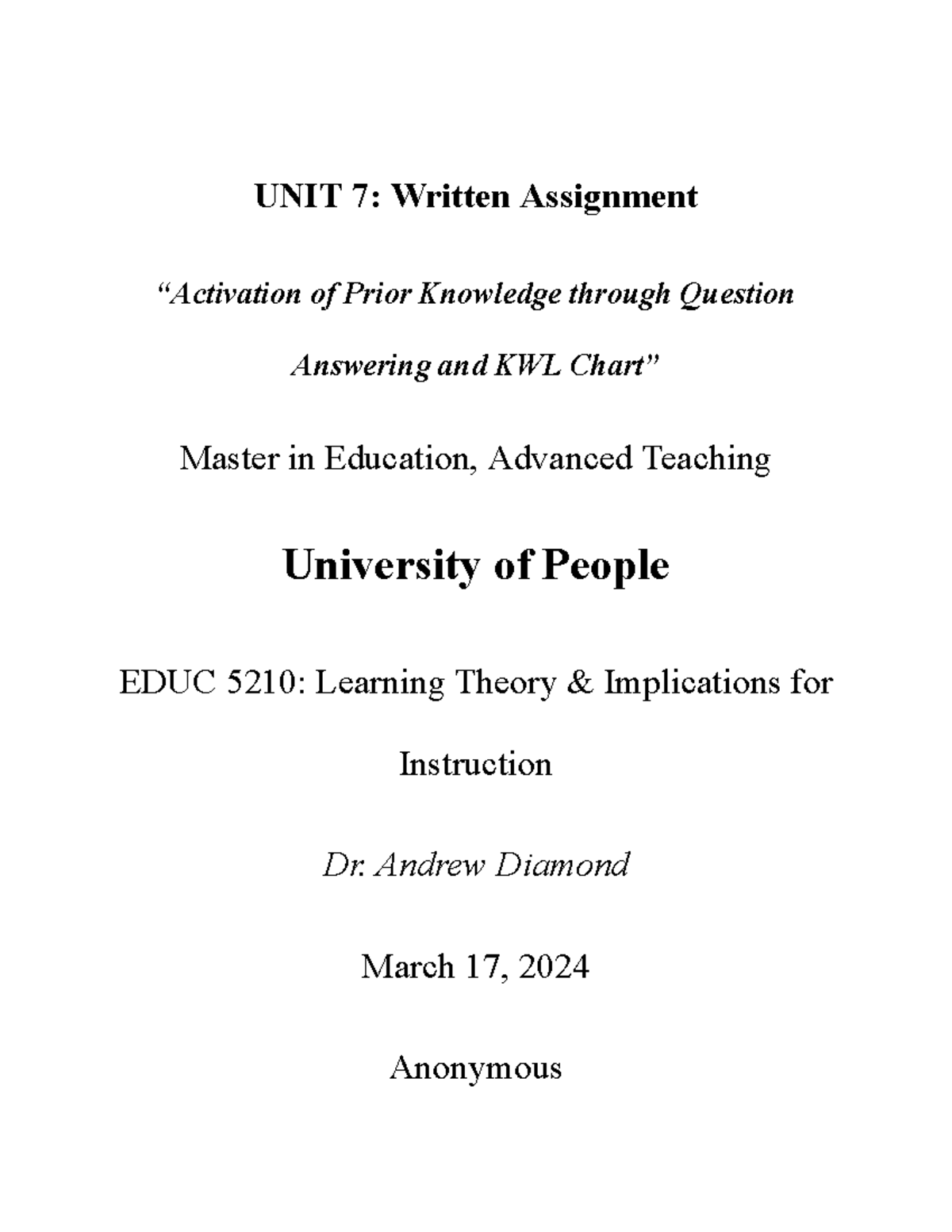 5210 WA Unit 7 Activation of Prior Knowledge, March 17th, 2024 - UNIT 7 ...