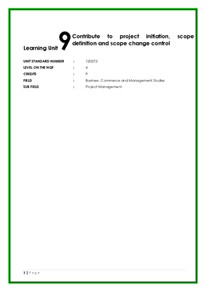 Project Scope and Time Management - Module Guide Copyright© 2020 ...