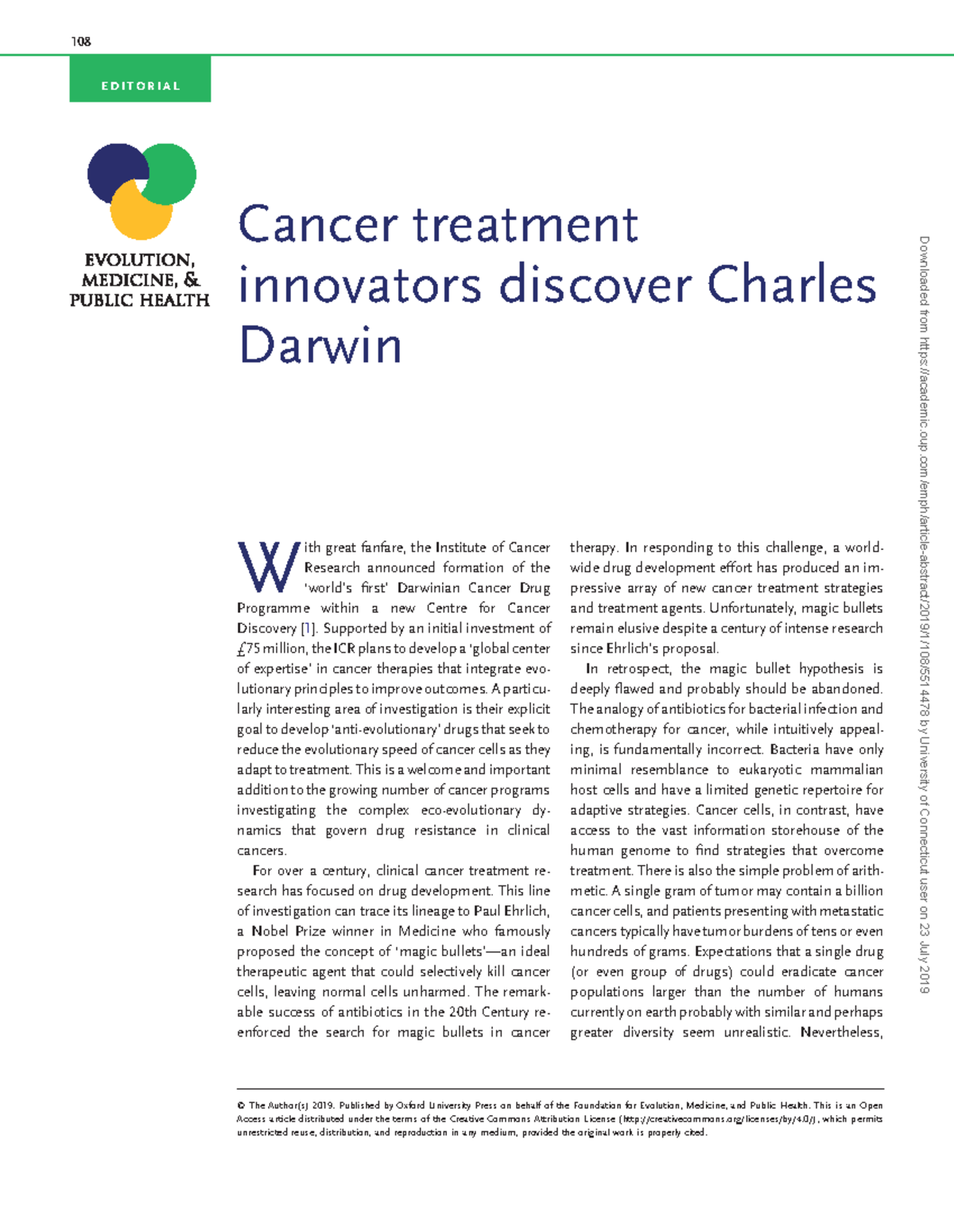 Cancer treatment inovations-charles darwin - Cancer treatment ...