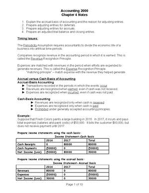 ACCT 2000 —Chapter 18 doc - Chapter 18 Class Notes Explain Variable ...