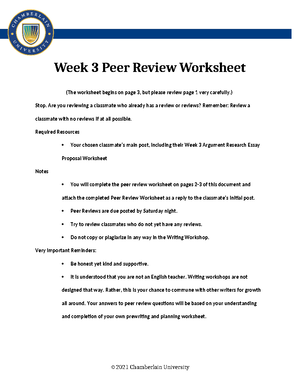 ENGL148 Week 5 Peer Review Worksheet - Week 5 Peer Review Worksheet ...