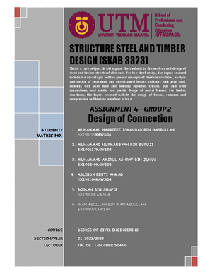 Examples - example - Design of Steel and Timber Structure - UTM - Studocu