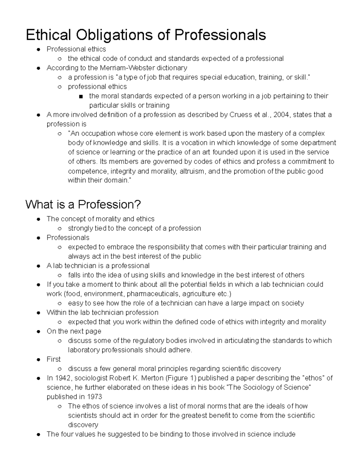 Professional Ethics Pt. 2 - Ethical Obligations of Professionals ...