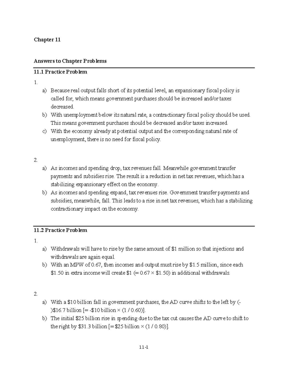 Chapter 11 - Solutions to Homework Questions and End of Chapter ...