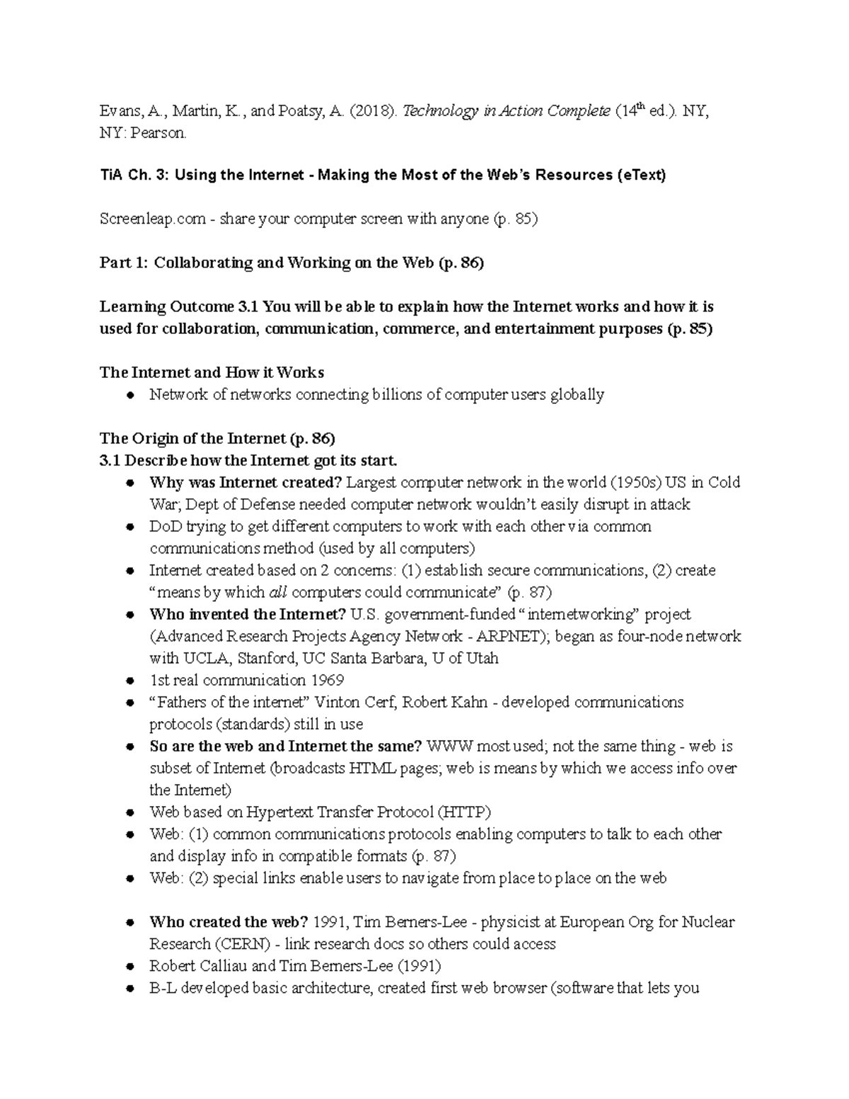 CIS250, M3, RN3 - Reading Notes Ch. 3, Evans et al 2018 CIS 250 - Evans ...