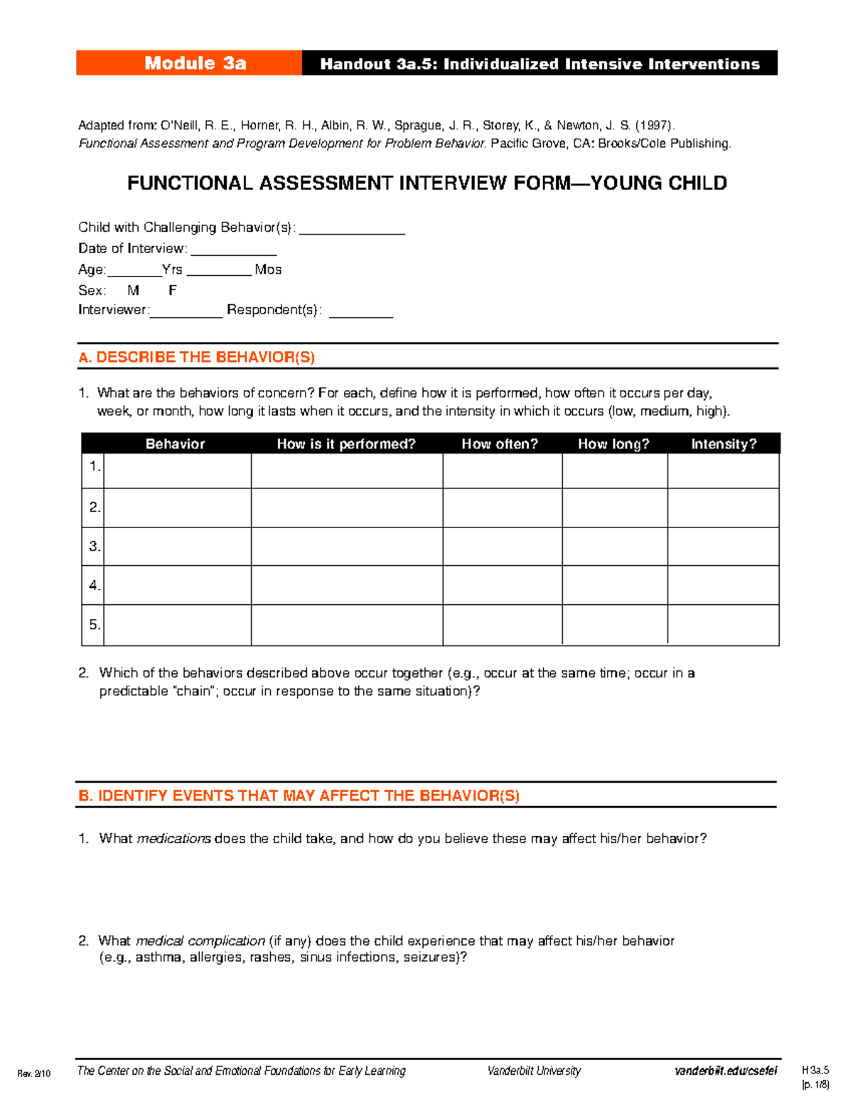 Functional Assessment interview form - Rev. 2/ The Center on the Social ...