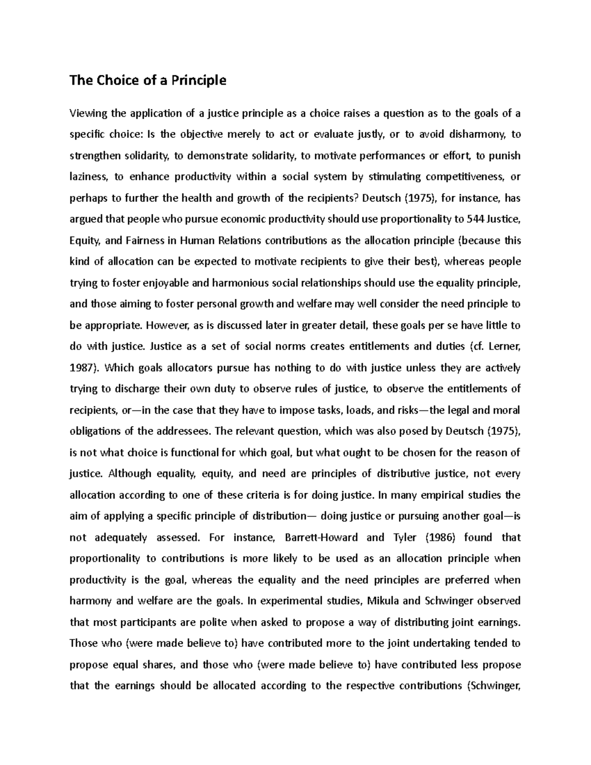 The Choice of a Principle - The Choice of a Principle Viewing the ...