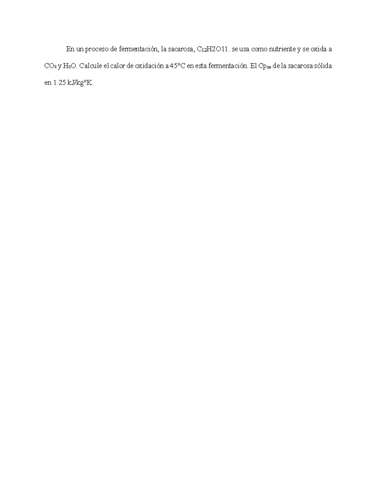 PC2 OU - PDF DE EJERCICIOS PARA PC2 - Operaciones Unitarias - En un proceso de fermentación, la ...