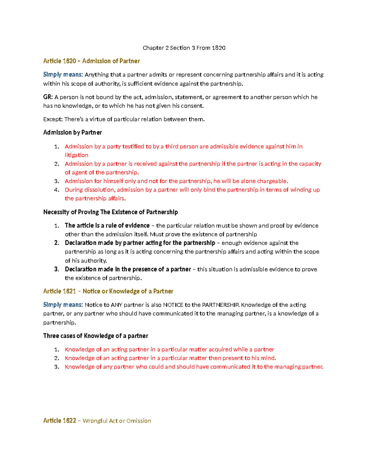 Inbound 6584013442018 157294 - Chapter 2 Section 3 From 1820 Article 1820 – Admission of Partner ...