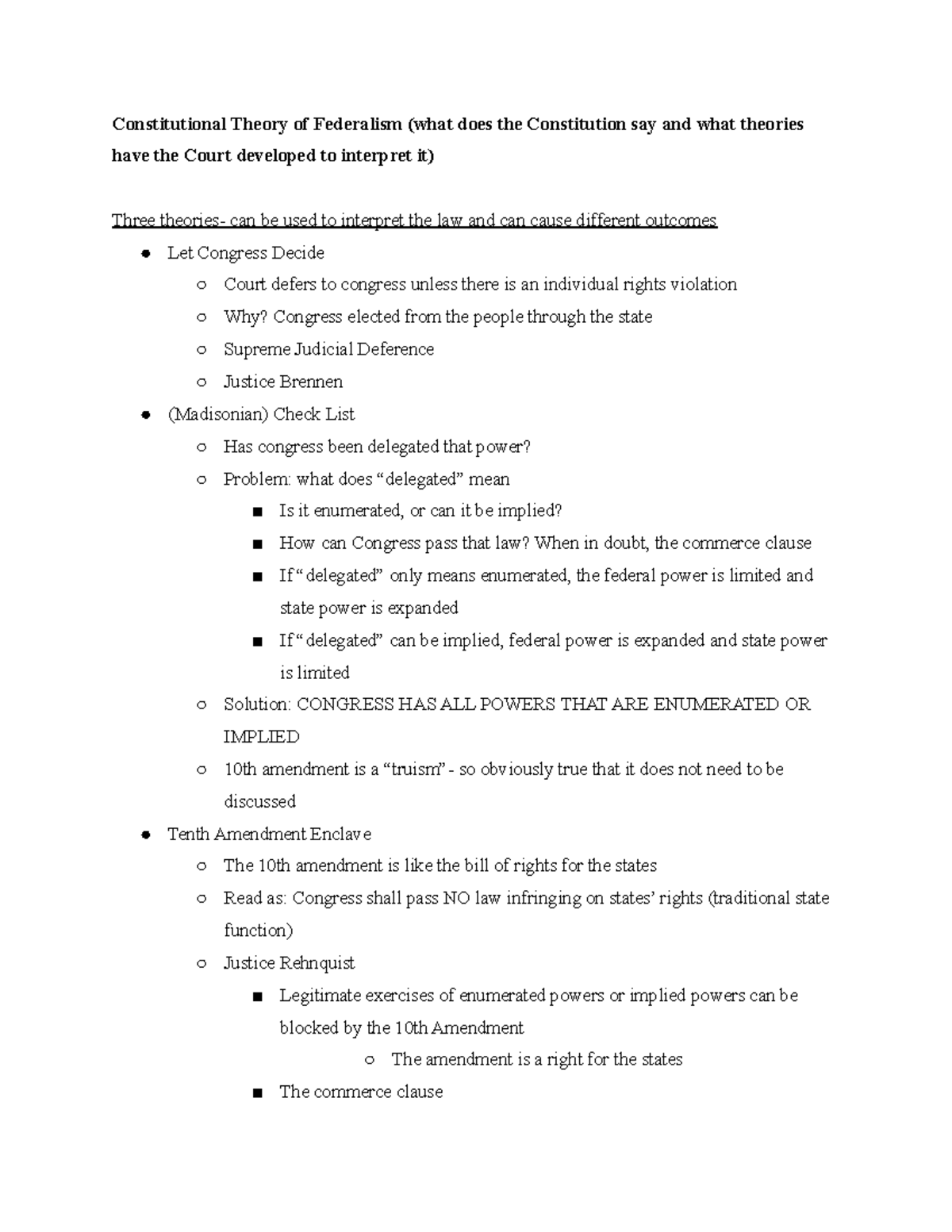 Constitutional Theory of Federalism - Studocu