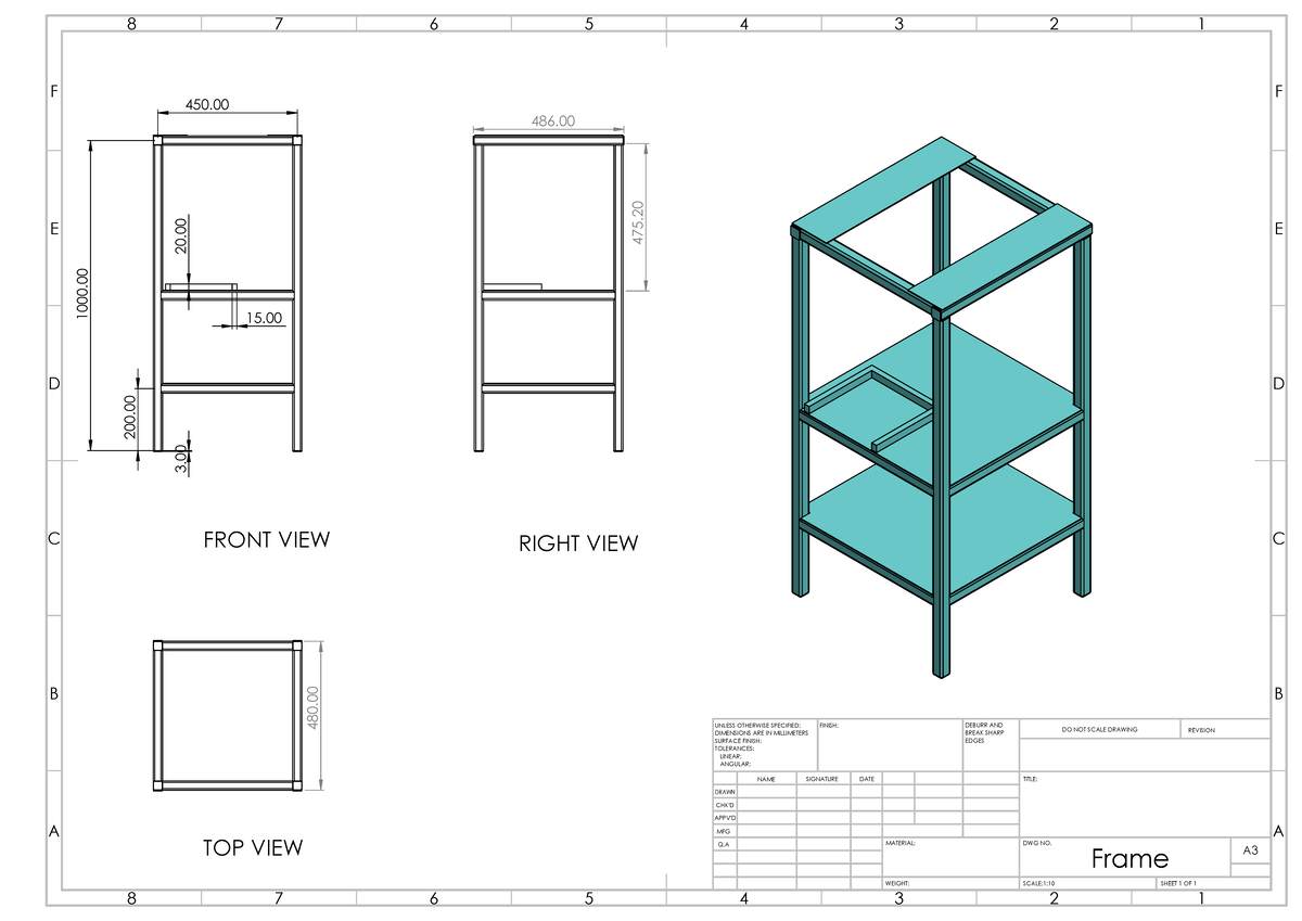 Frame Drawing - ACB TOP VIEW CAB 1000.00200 450.003 20 VIEW15 480 RIGHT ...