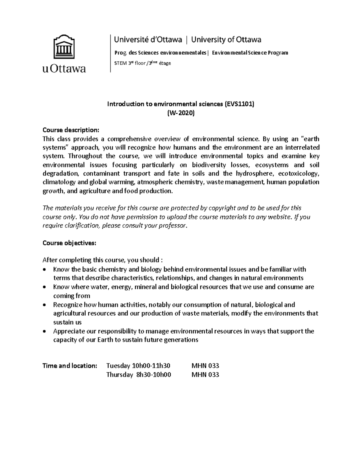 EVS1101 outline 2020 - Warning: TT: undefined function: 32 Warning: TT: undefined function: 32 ...