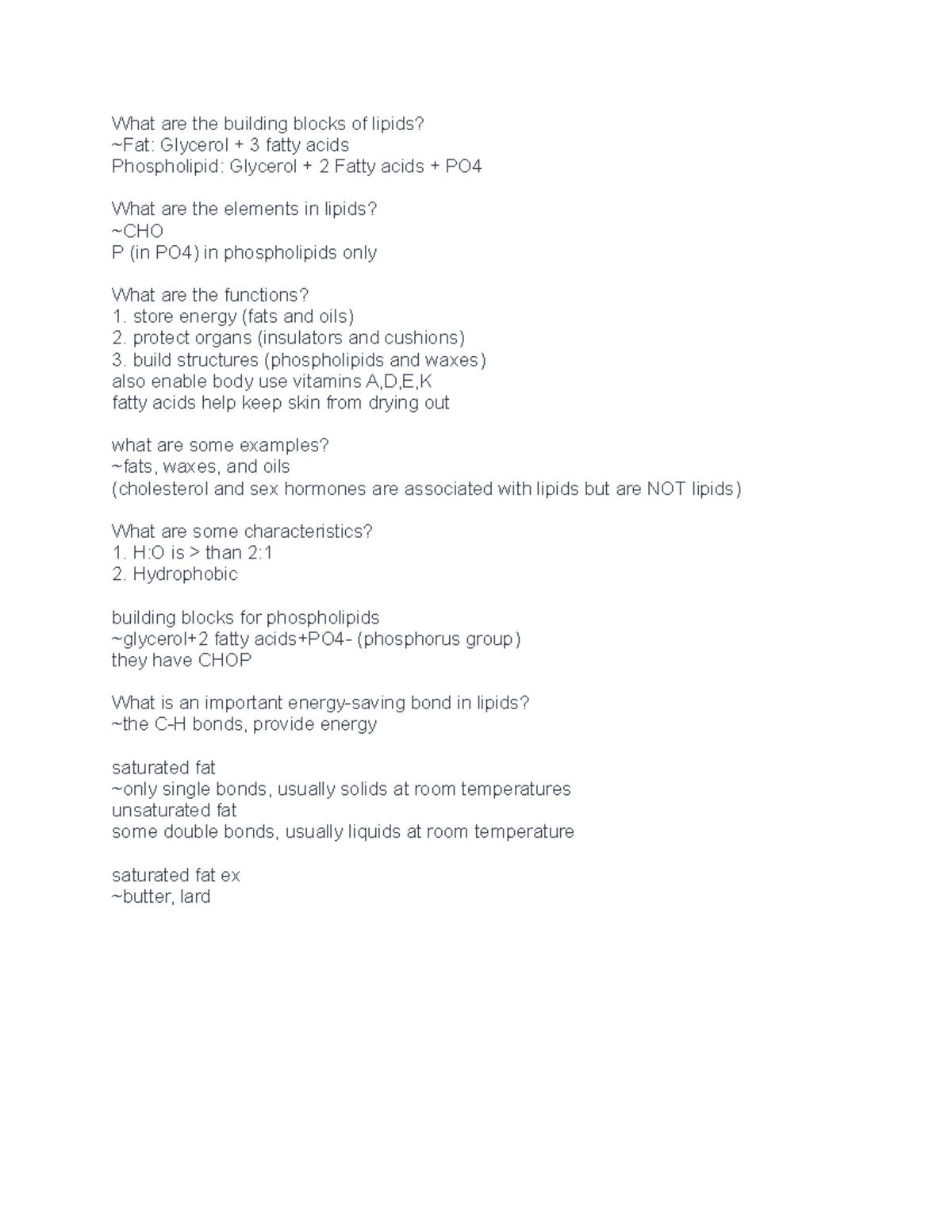 Biochemistry Lipids - reviewer - What are the building blocks of lipids ...