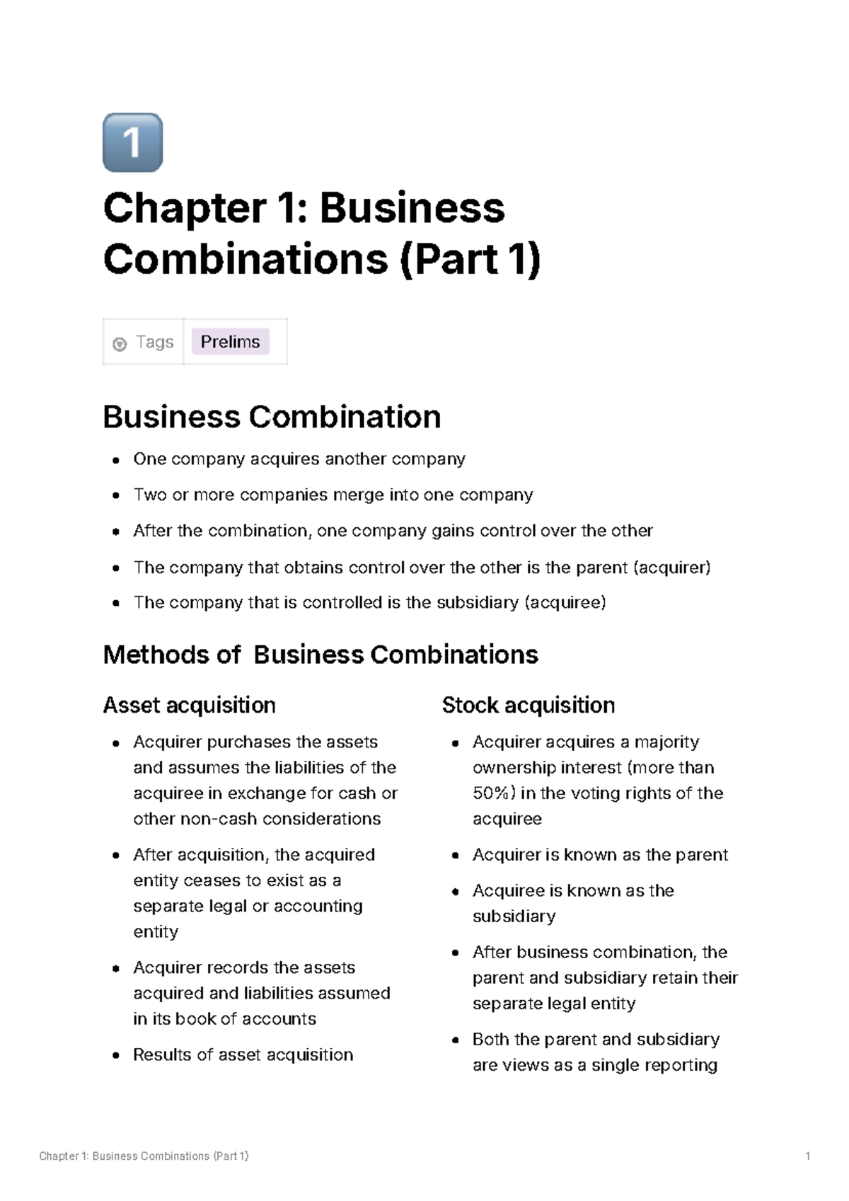 Business Combo Part 1 - 󾠮 Chapter 1: Business Combinations (Part 1 ...