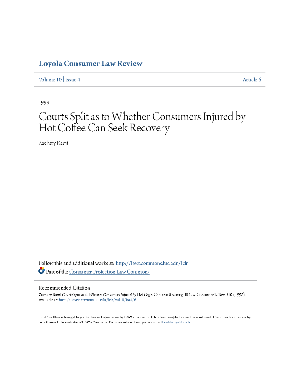 Courts Split as to Whether Consumers Injured by Hot Coffee Can Se ...