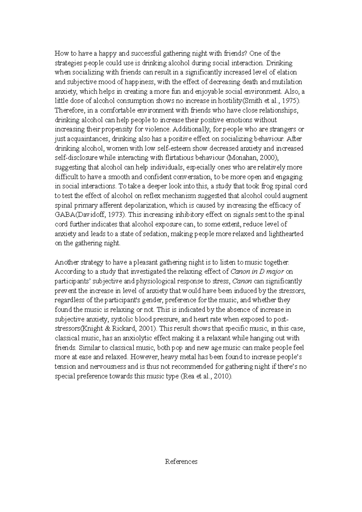 Mini-literature review - How to have a happy and successful gathering ...