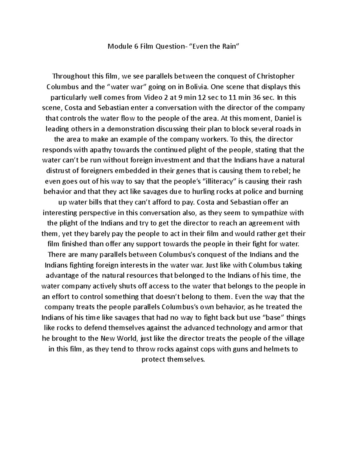 Module 6 Film Question - Important assignment for the course. - Module ...