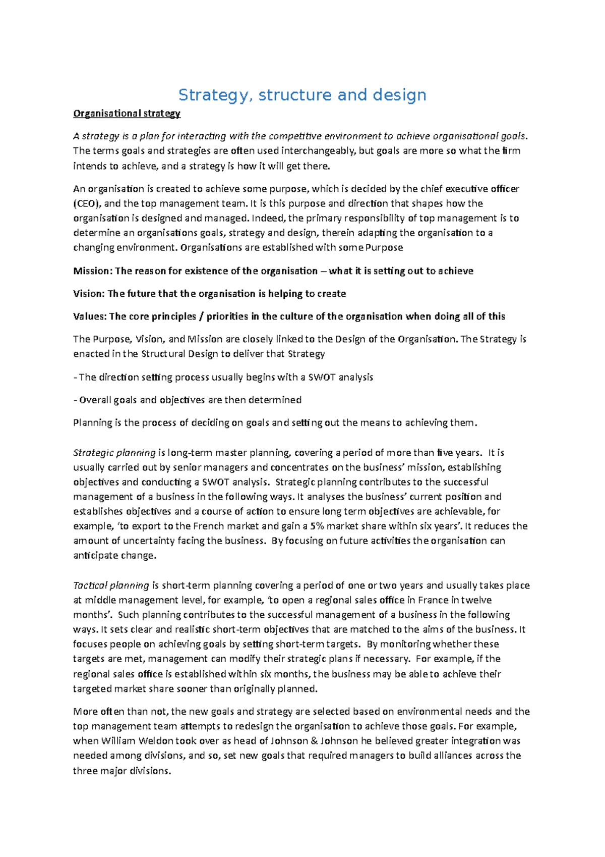 Strategy, structure, design - Strategy, structure and design ...