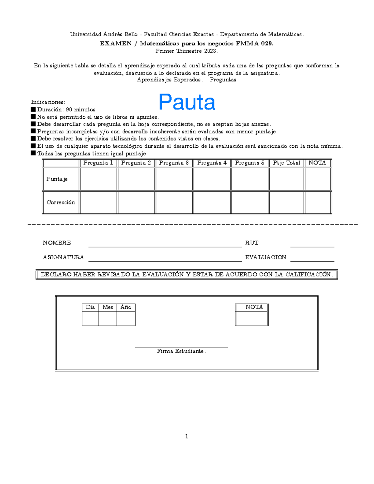 2023 10 FMMA 029 EX lll - solemne 3 resuelto 2023 - Universidad AndrÈs Bello - Facultad Ciencias ...