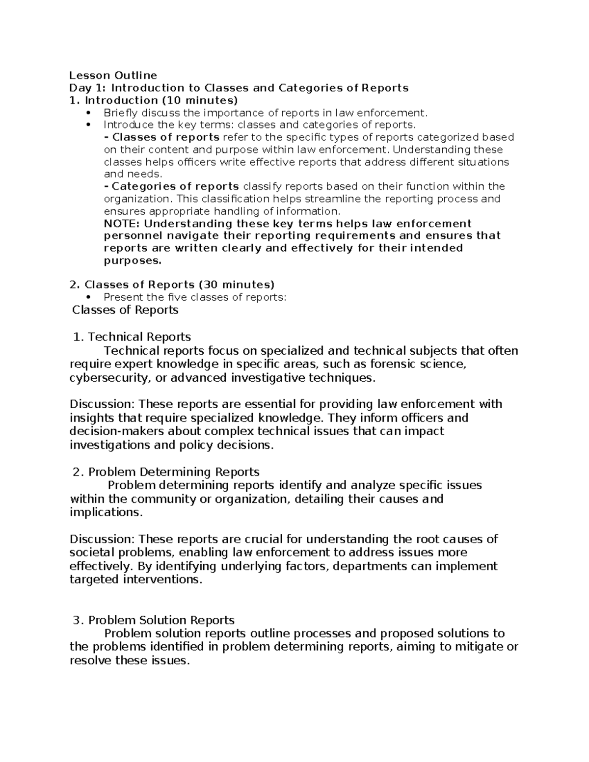 Lesson-Outline - hahshvdbwi - Lesson Outline Day 1: Introduction to ...