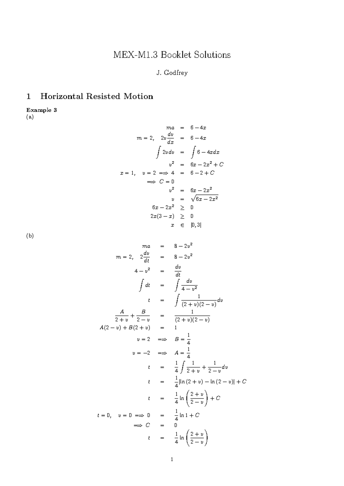 Me-v1 mex-m1 applications-of-calculus-mechanics solutions - MEX-M1 ...