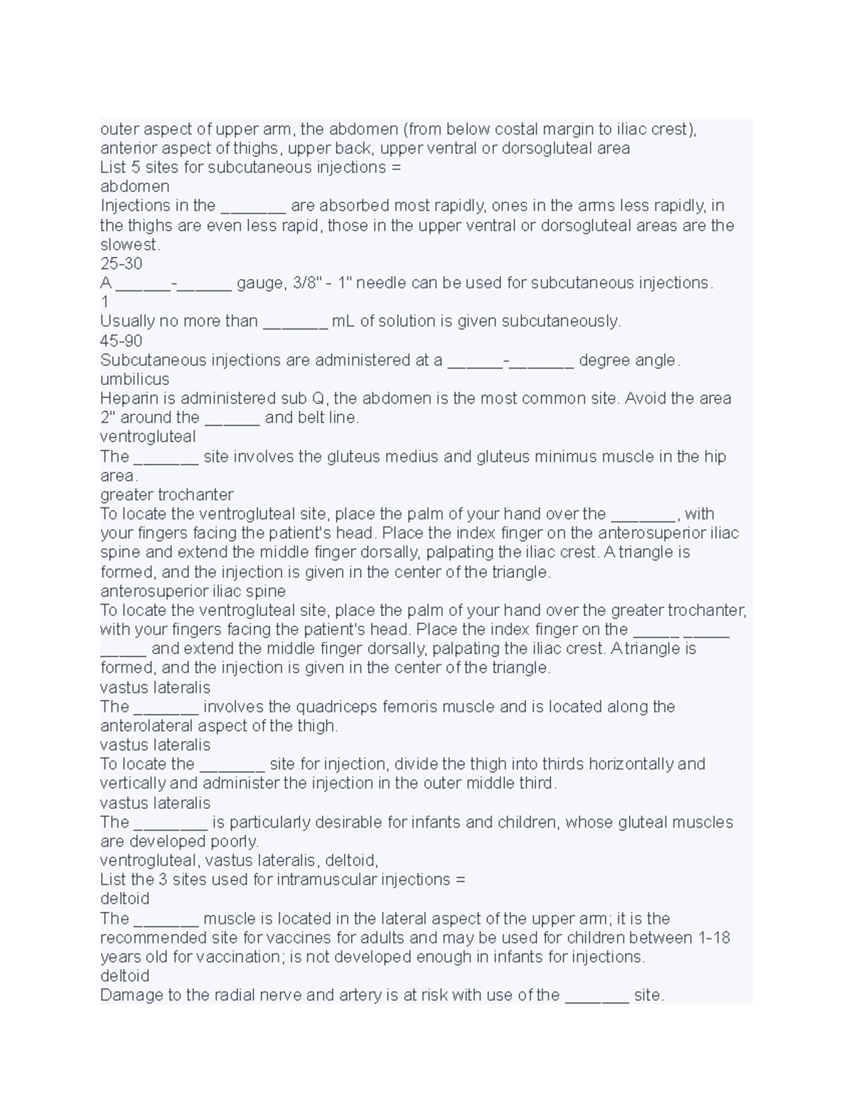 Injection Sites and Techniques for Subcutaneous and Intramuscular ...
