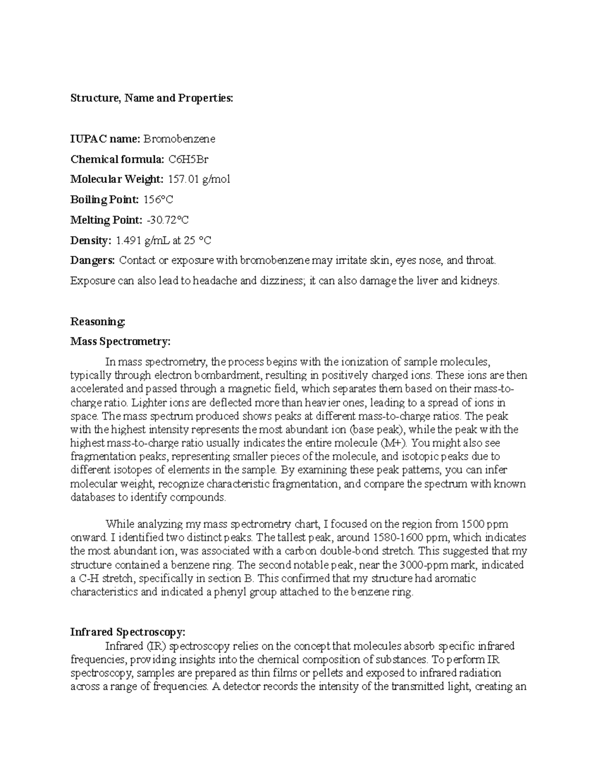 O-chem lab 10 - Structure, Name and Properties: IUPAC name ...