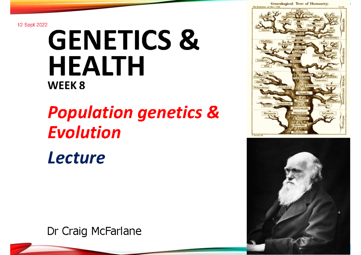 G&H Week 8 Lecture Notes - Population genetics & Evolution Lecture ...