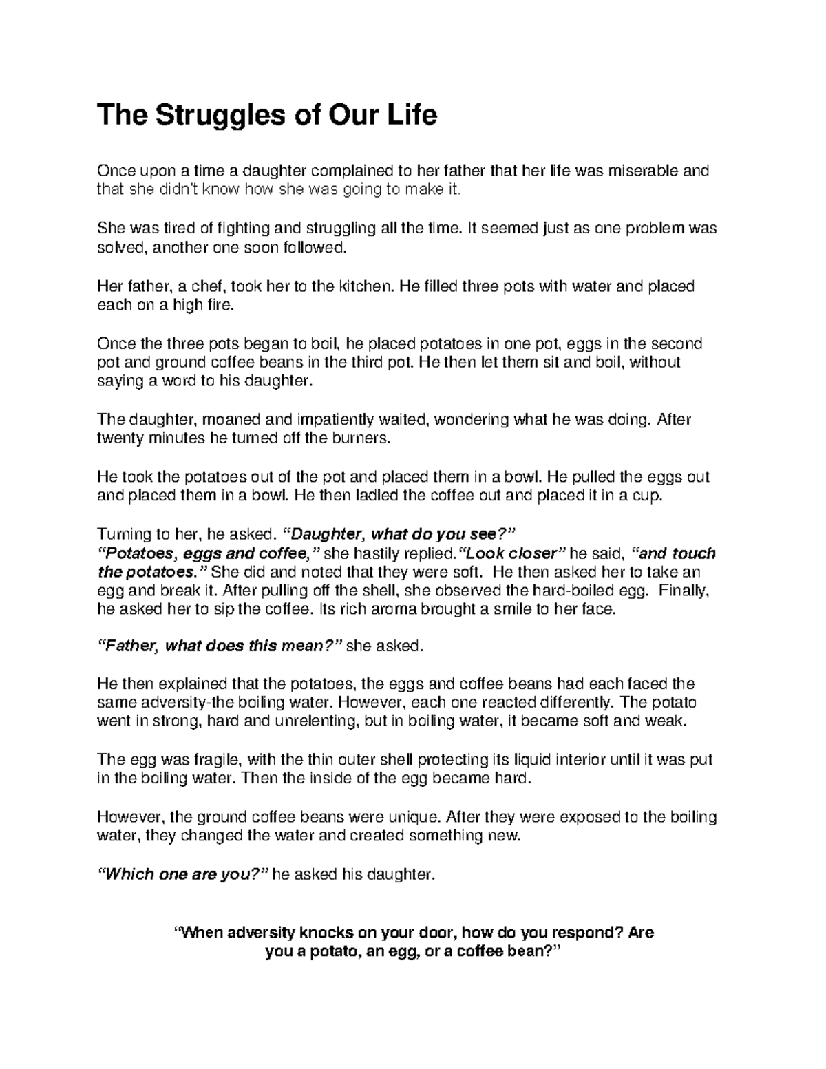 The Struggles of Our Life-5 - The Struggles of Our Life Once upon a ...