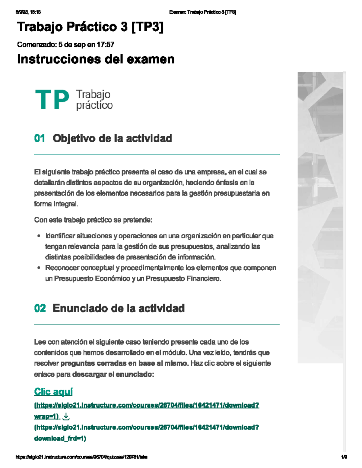TP 3 Y 4 Contabilidad DE Costos - 21/9/23, 16:36 Examen: Trabajo Práctico 4 [TP4] - Studocu