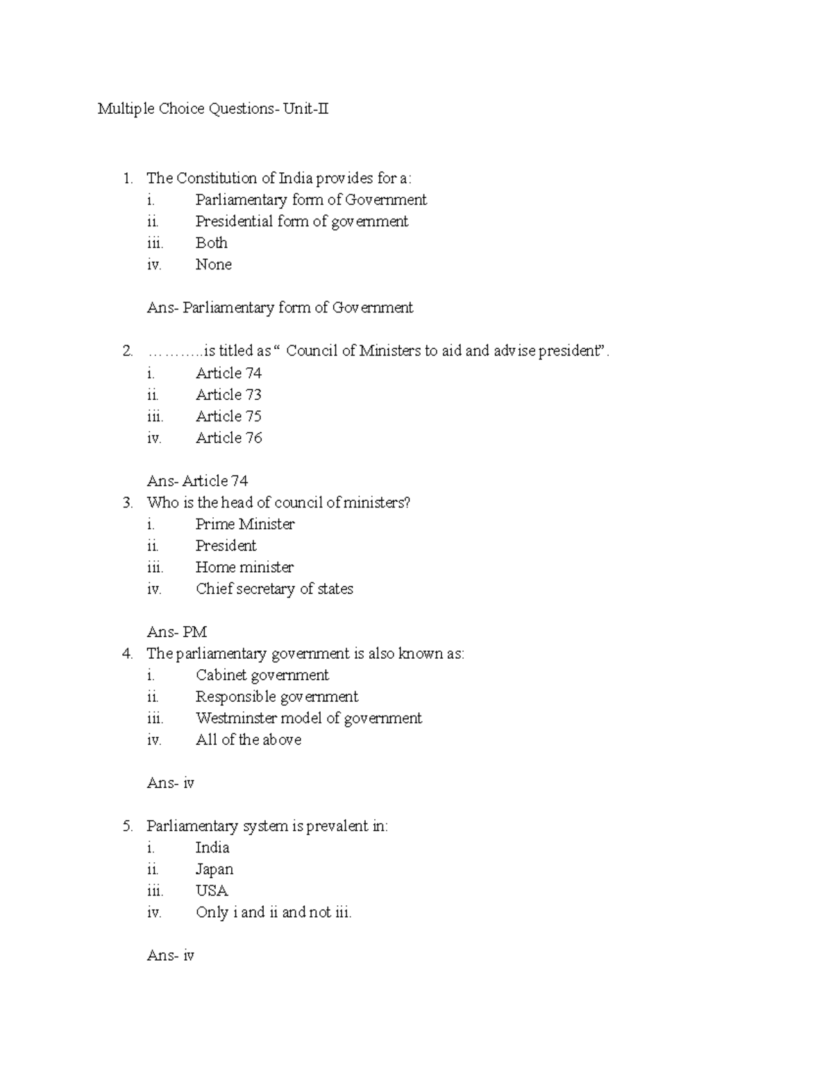 Multiple Choice Questions-Unit-II - Multiple Choice Questions- Unit-II ...