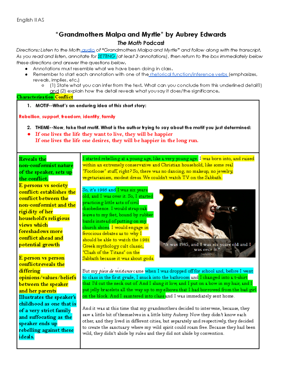 Bussey Grandmothers Malpa and Myrtle- setting - English II AS ...