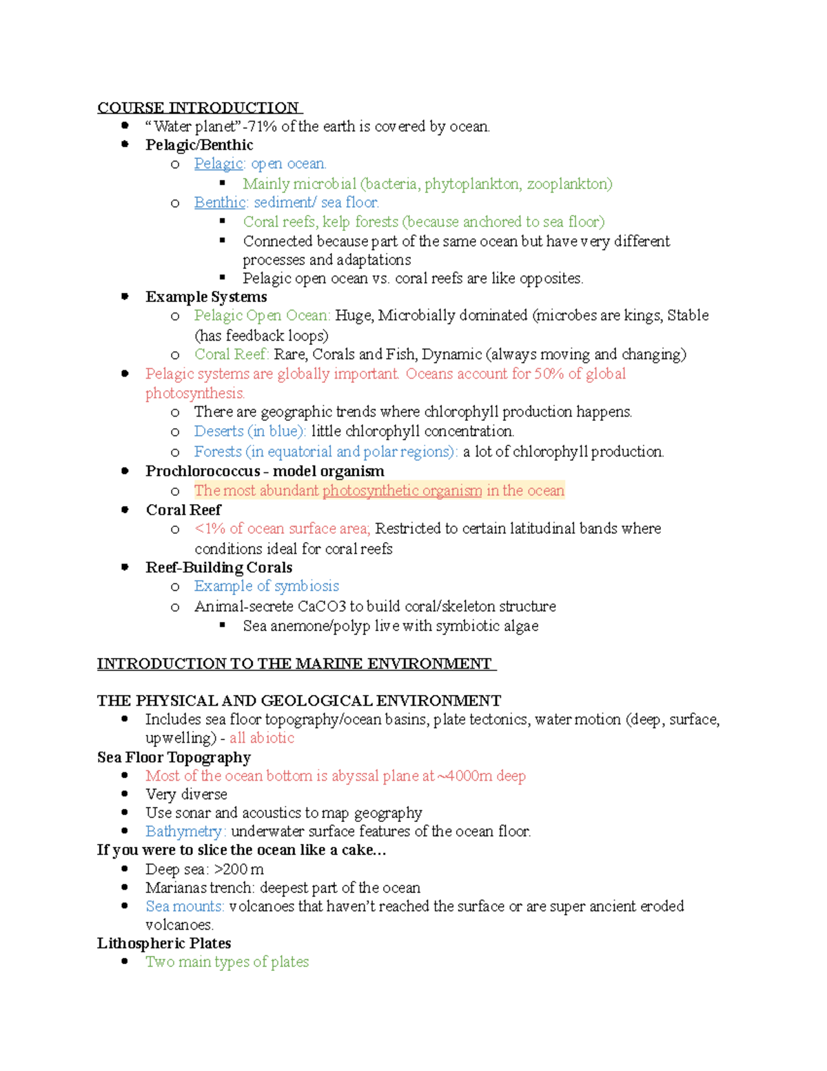 MARS midterm - COURSE INTRODUCTION “Water planet”-71% of the earth is ...