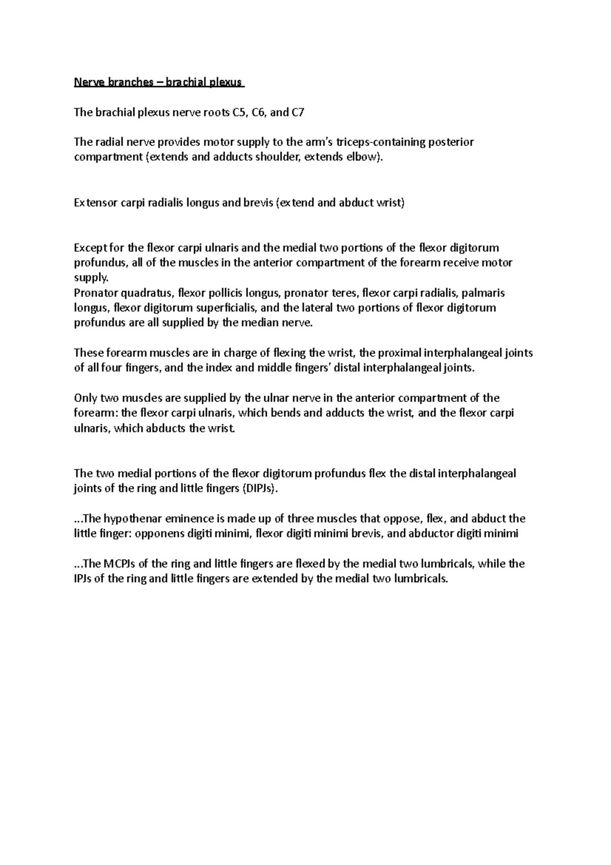 Nerve branches - anatomy notes from biomedical science - Nerve branches ...