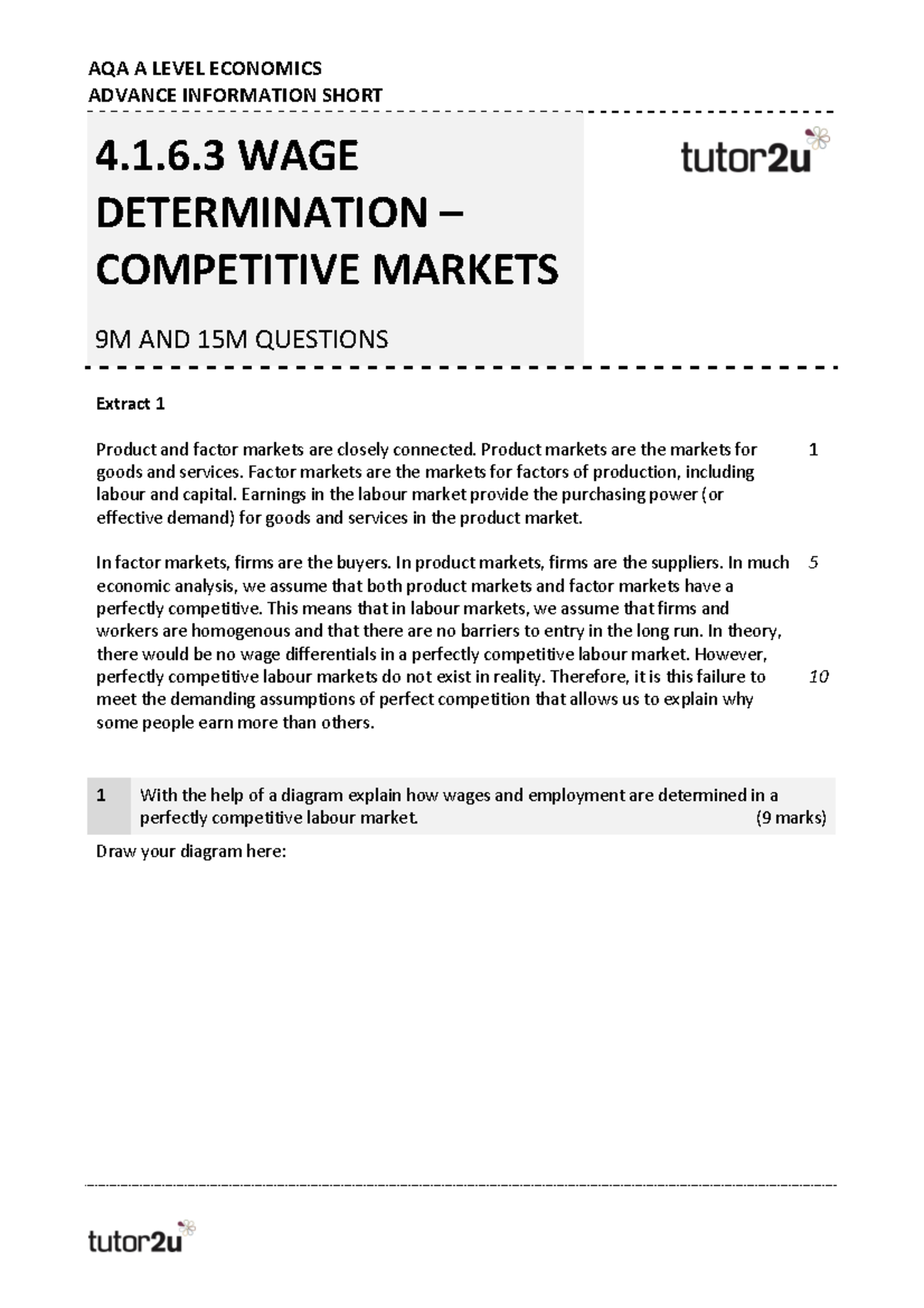 4.1.6.3 Wage determination in competitive markets - ADVANCE INFORMATION ...