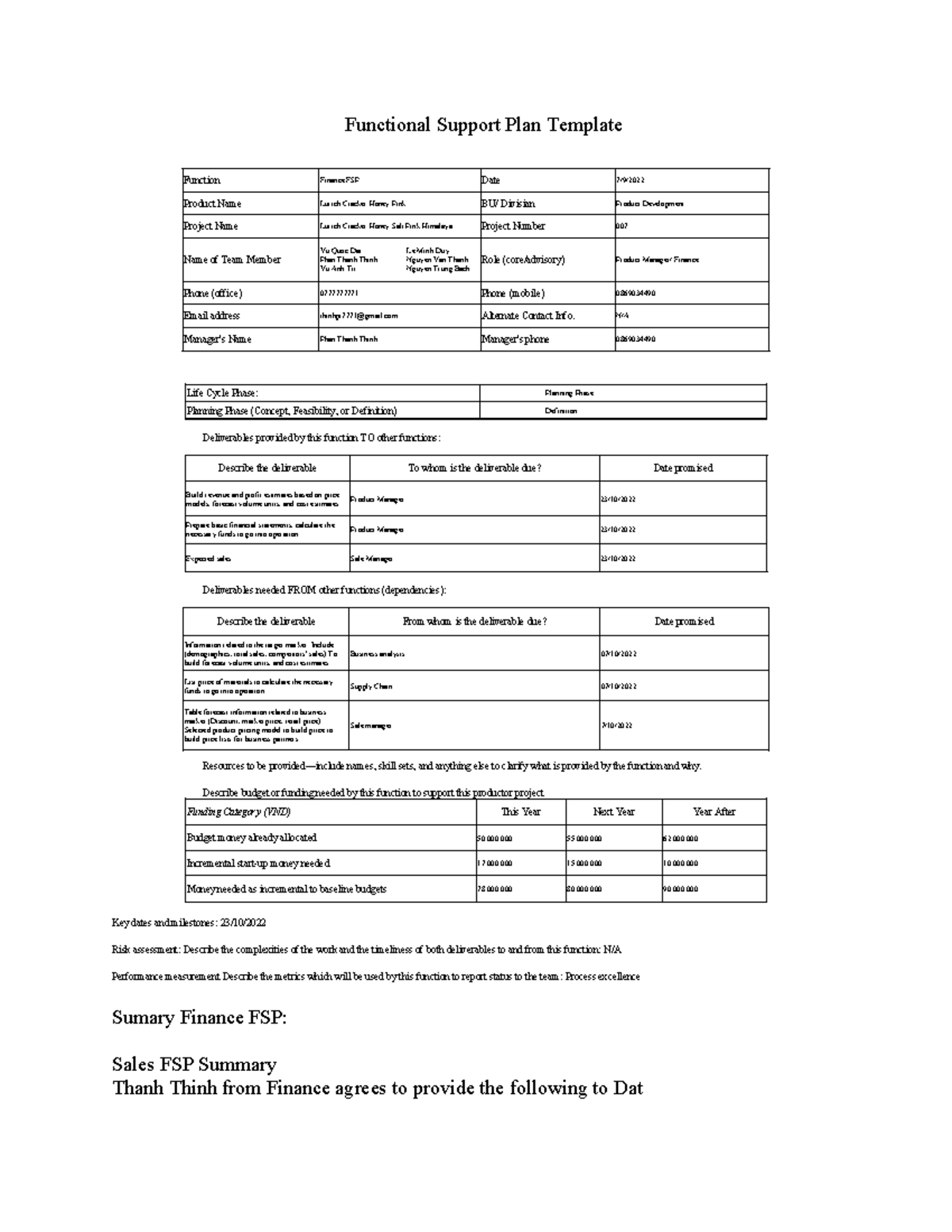 Functional Support Plan Template - Functional Support Plan Template ...